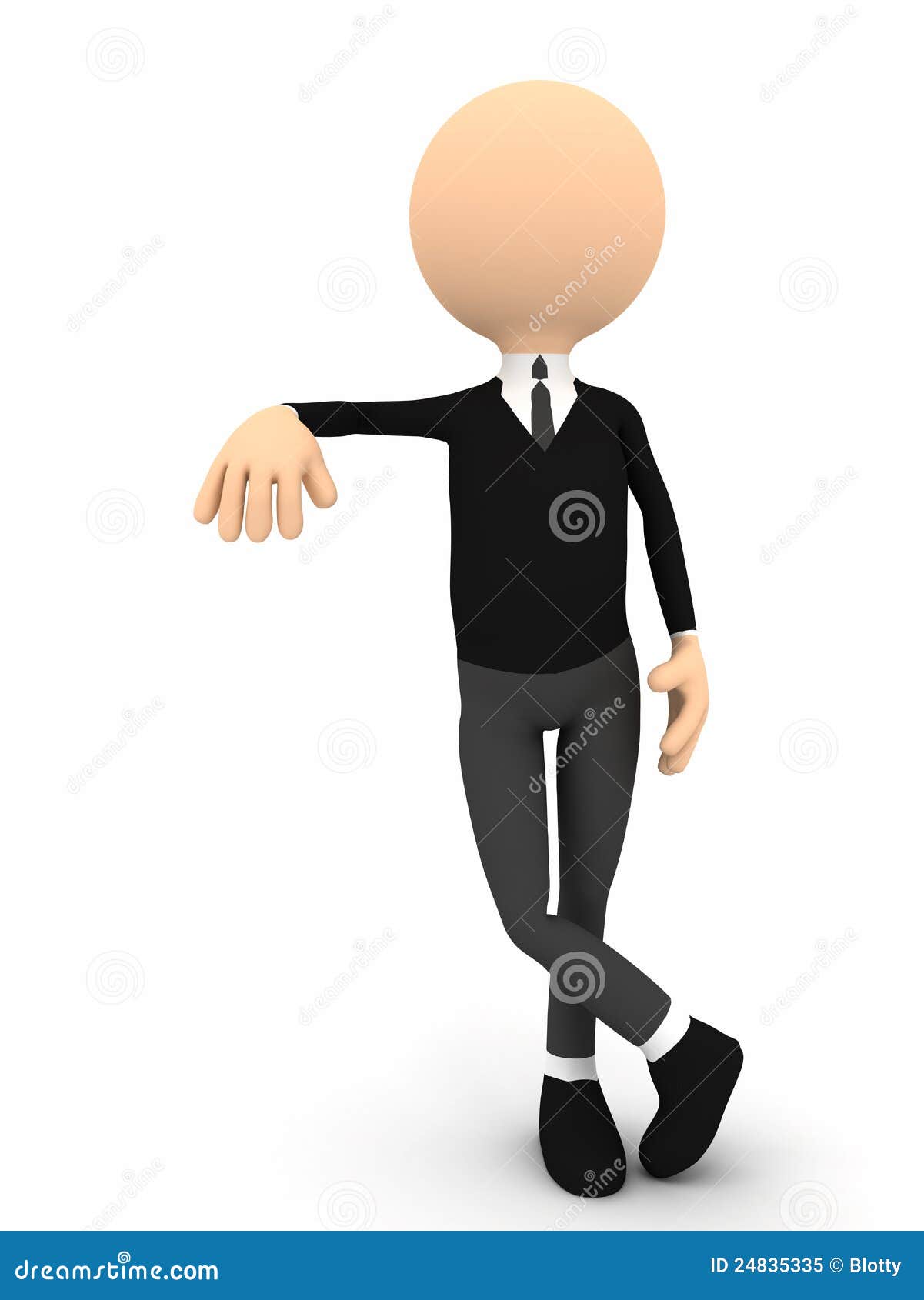 3d Person Leaning Over White Background Stock Illustration ...