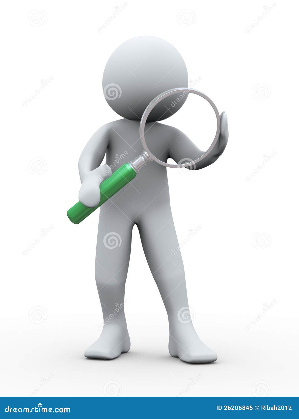 3d person and magnifier stock illustration. Illustration of concept ...