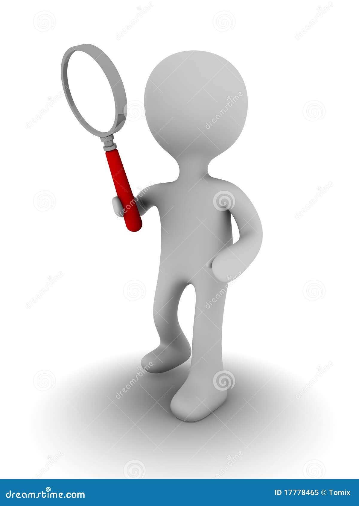 3d Person with Magnifying Glass Stock Illustration - Illustration of ...