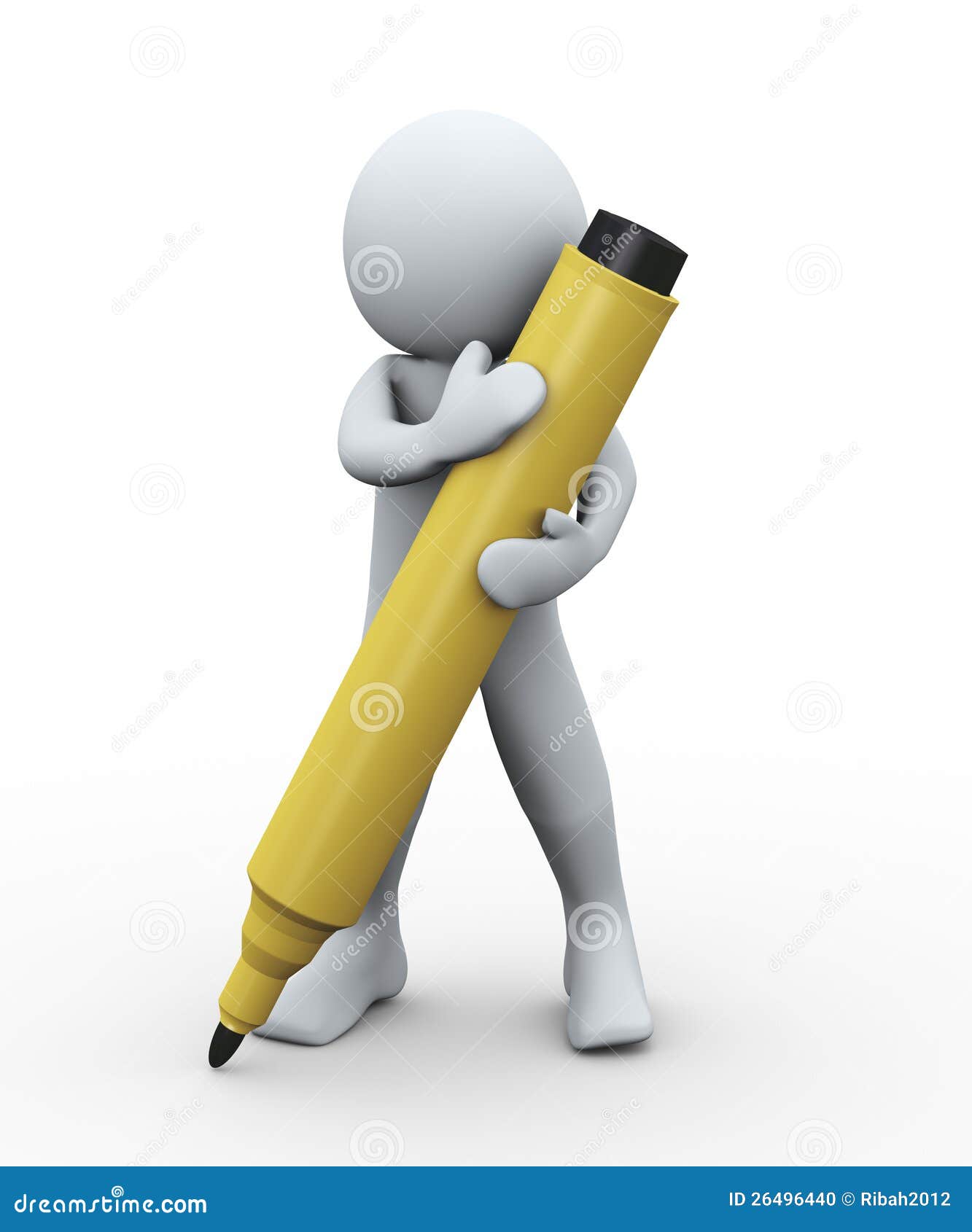 3d person and marker stock illustration. Illustration of hold - 26496440