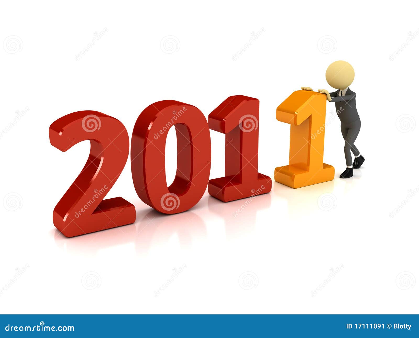 Number 2011 With Laurel Wreath Or Honor Wreath As A 3D-illustration, 3D ...