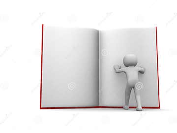 3d person open a book stock illustration. Illustration of cartoon ...