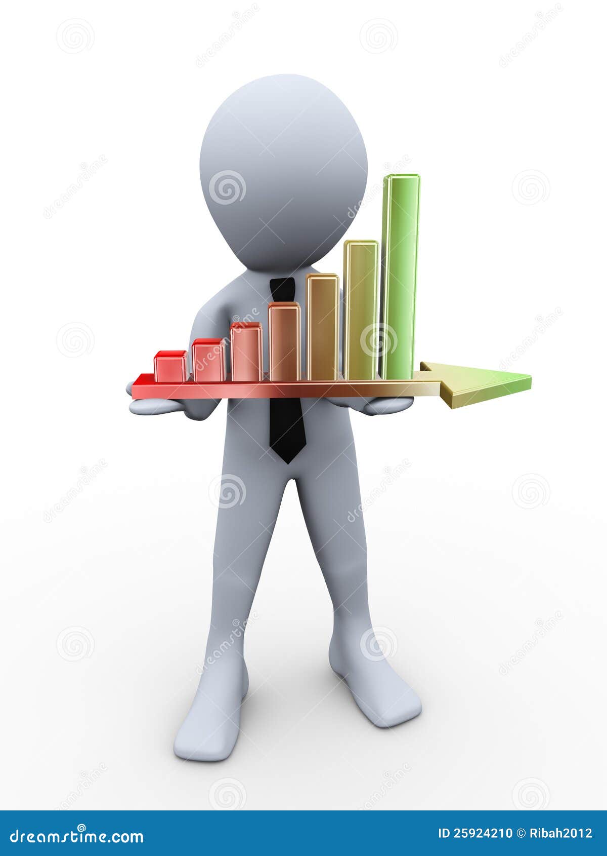 3d Person and Progress Bars Stock Illustration - Illustration of gain ...