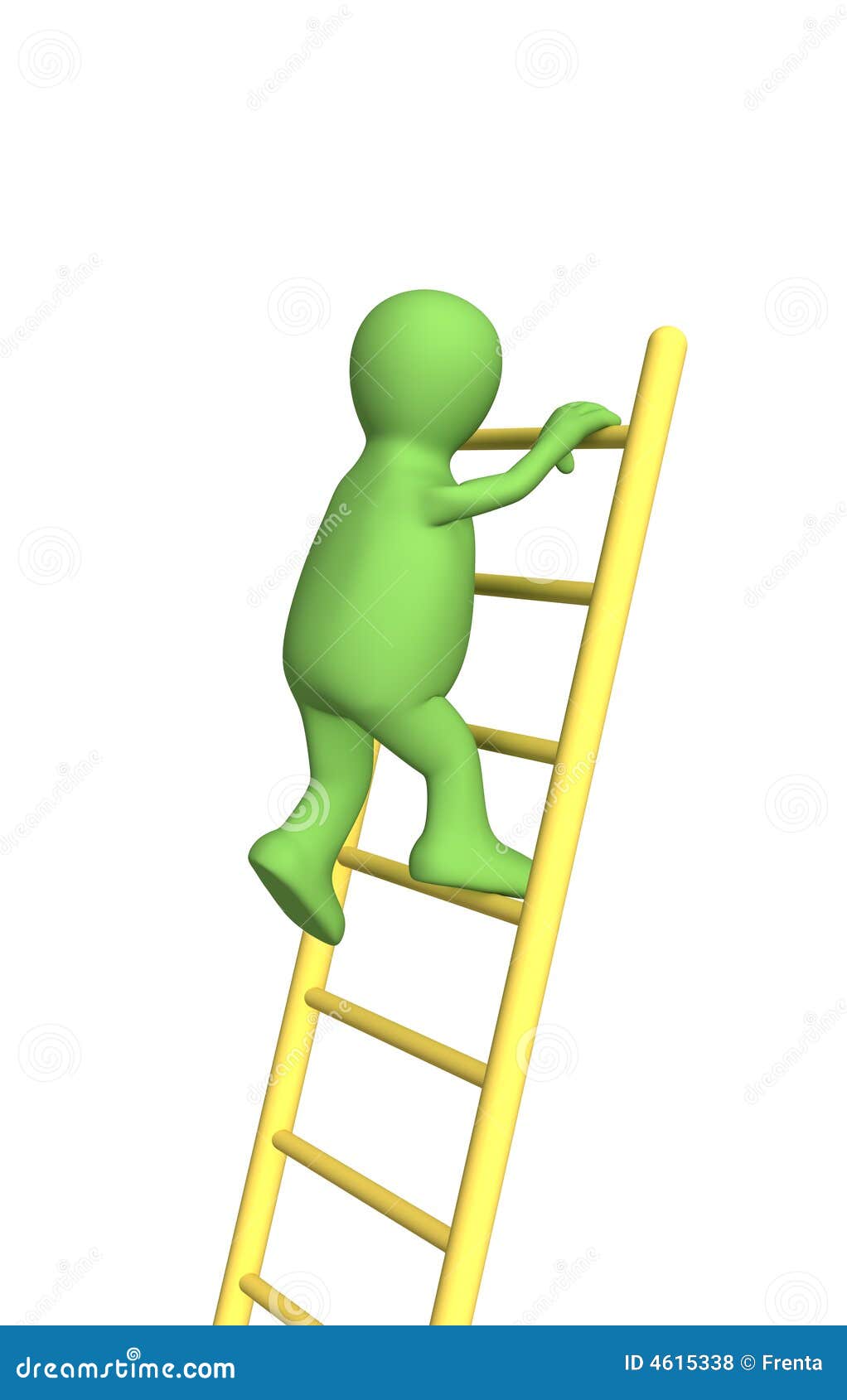 3d Person - Puppet, Rising Upwards on a Ladder Stock Illustration ...