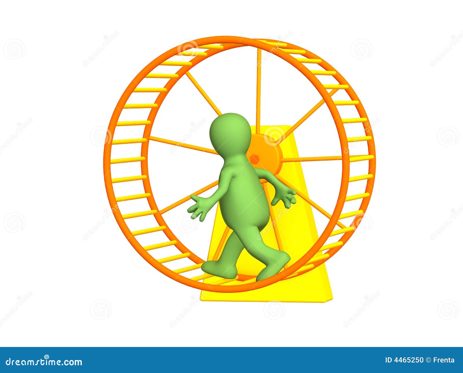 3d Person - Puppet, Running Inside a Wheel Stock Illustration ...