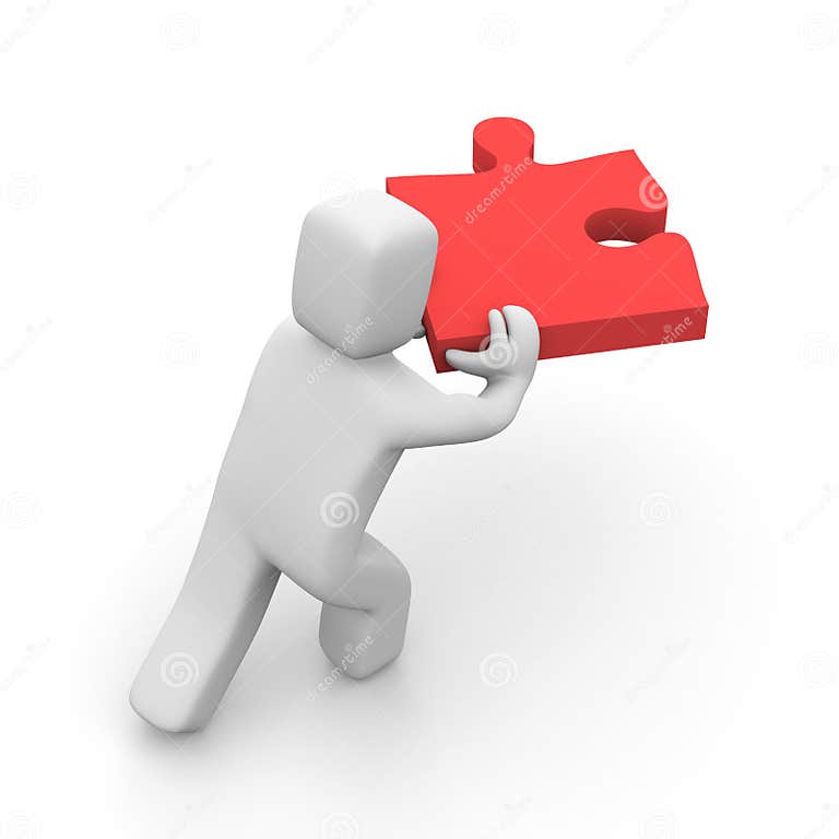 3d person with puzzle stock illustration. Illustration of ladder - 26968933