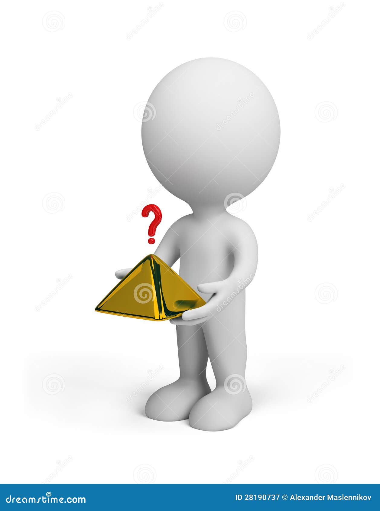 3d person with a pyramid stock illustration. Illustration of prism ...