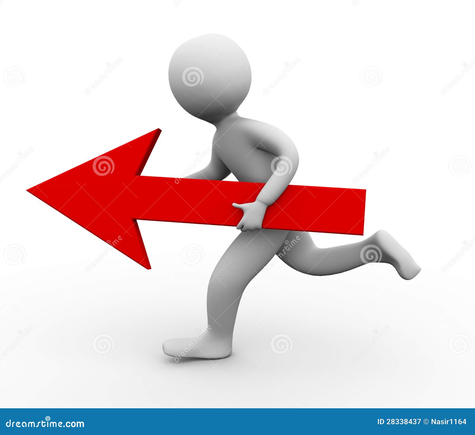 3d Person Running with Arrow Stock Illustration - Illustration of ...