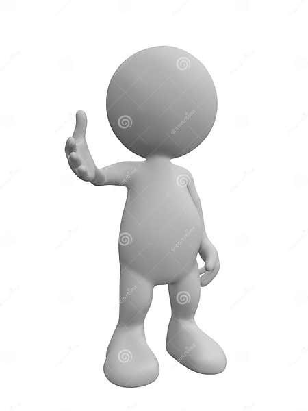3d person says hello stock illustration. Illustration of action - 9681336