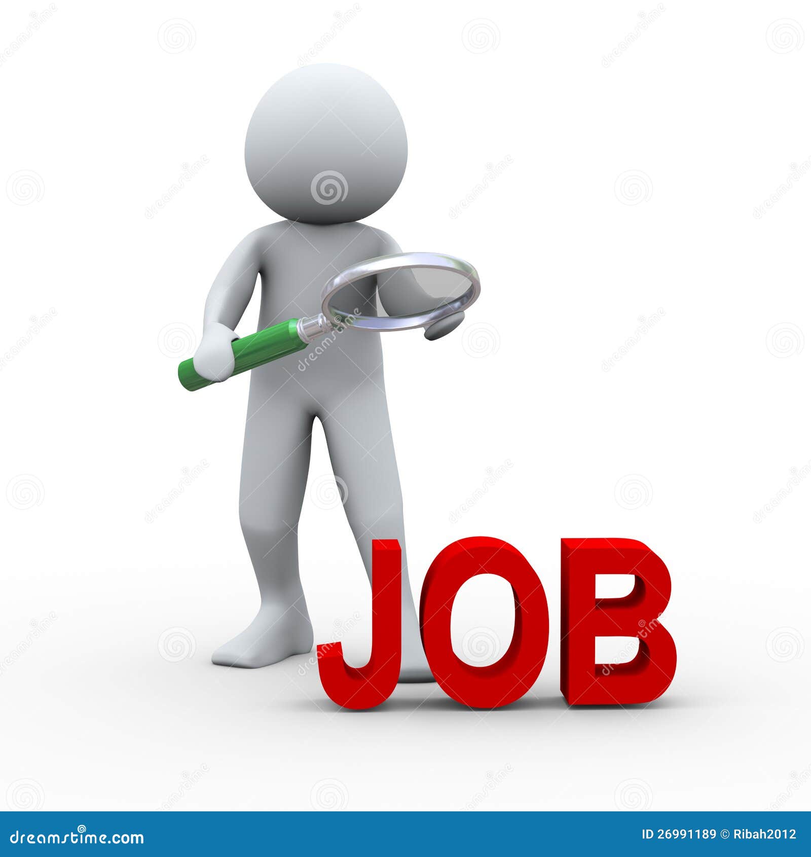 3d Person Searching for Job Stock Illustration - Illustration of ...