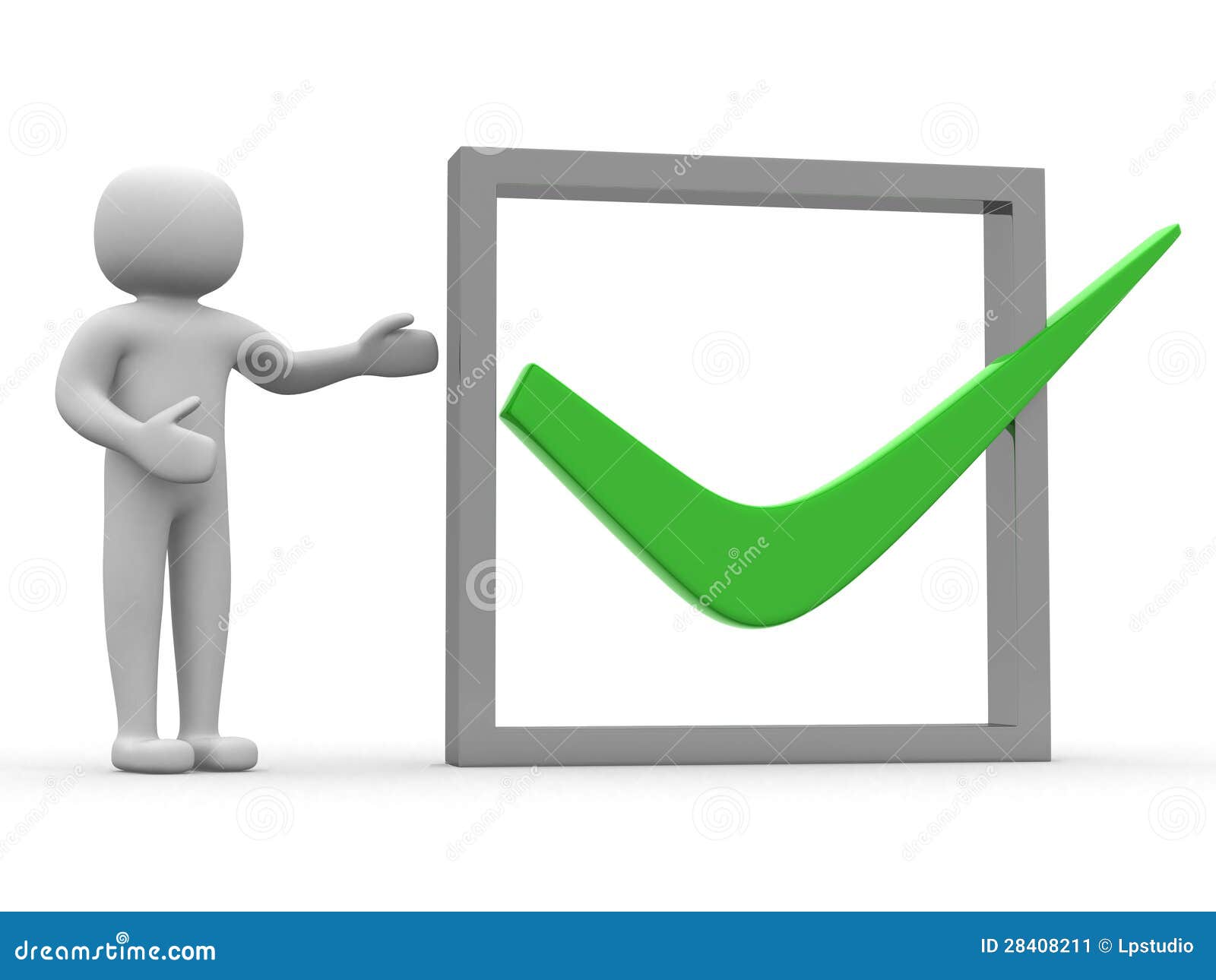 3d Person Showing the Hand with Green Check Mark in Box Stock ...