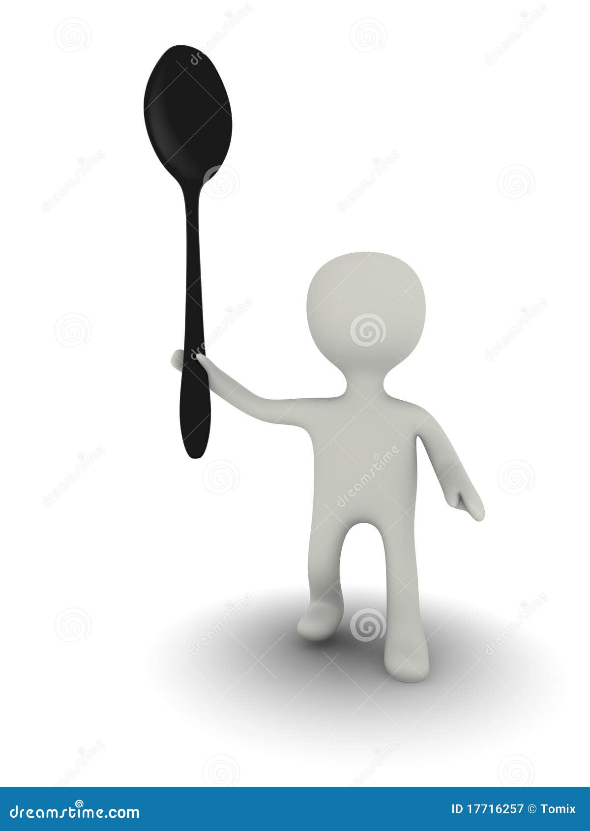 3d person with spoon stock illustration. Illustration of kitchen - 17716257
