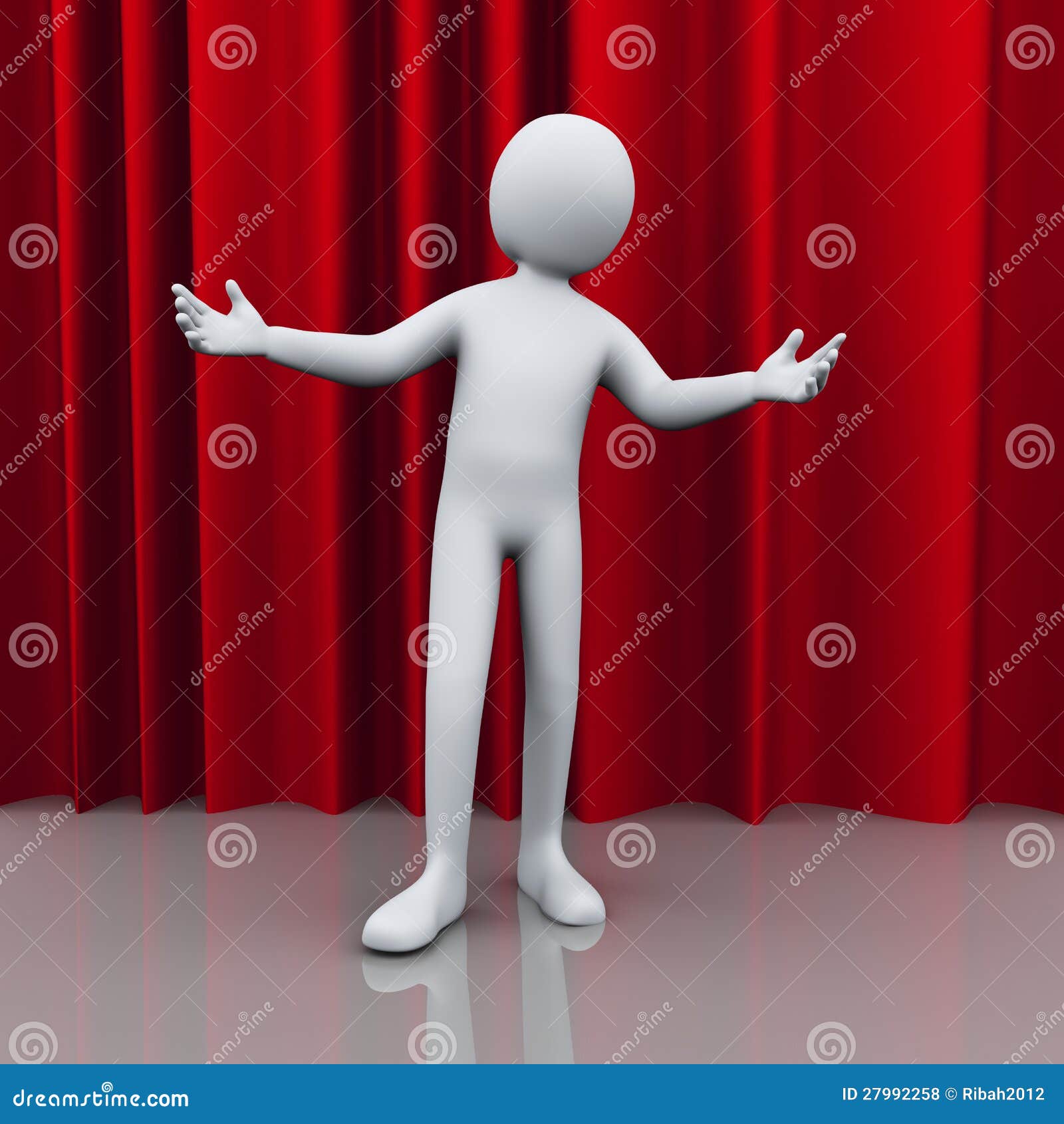 3d person stage welcome stock illustration. Illustration of character ...