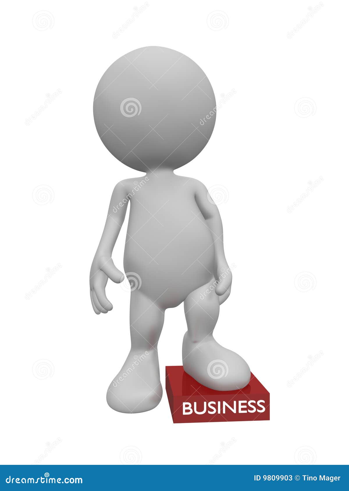 3d Person Standing on Business Block Stock Illustration - Illustration ...