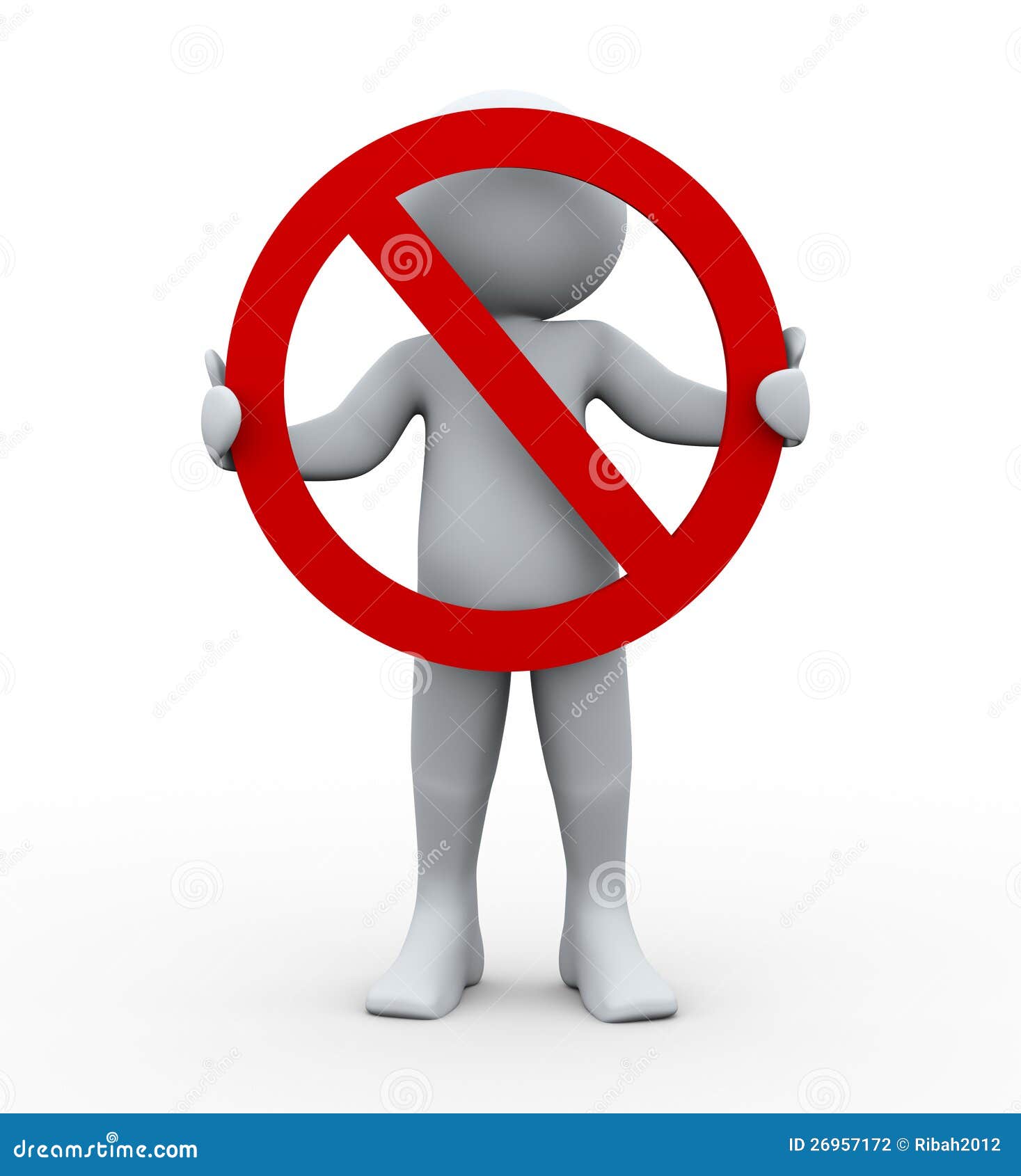 3d person and stop sign stock illustration. Illustration of message ...