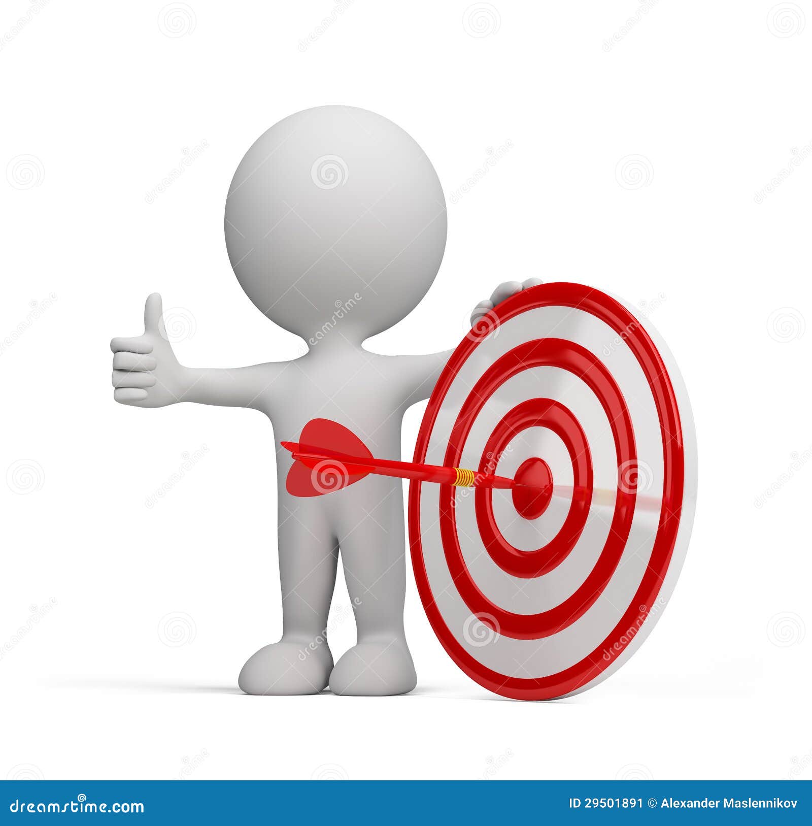 3d person - success target stock illustration. Illustration of ...