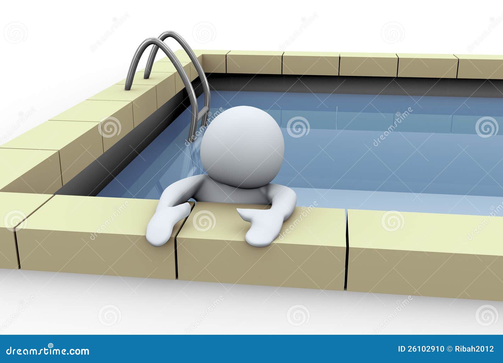 3d person in swimming pool stock illustration. Illustration of refresh ...