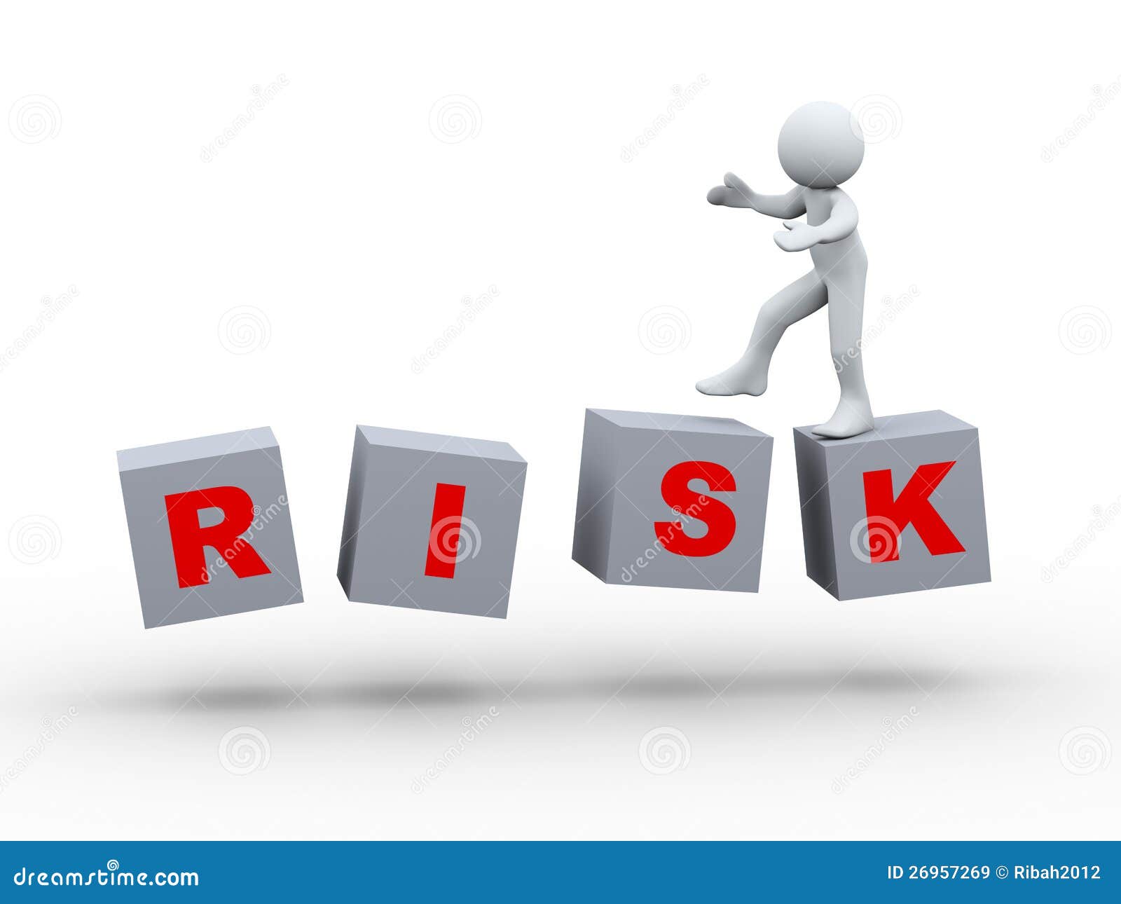 3d Person Walking On Risk Cube Royalty Free Stock Images - Image: 26957269