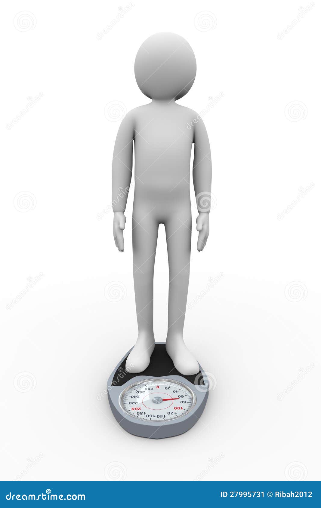 3d Person on Weighing Machine Stock Illustration - Illustration of ...