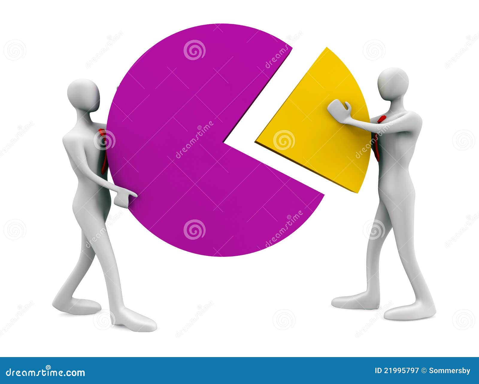 3d Persons with a Pie Chart Stock Illustration - Illustration of ...