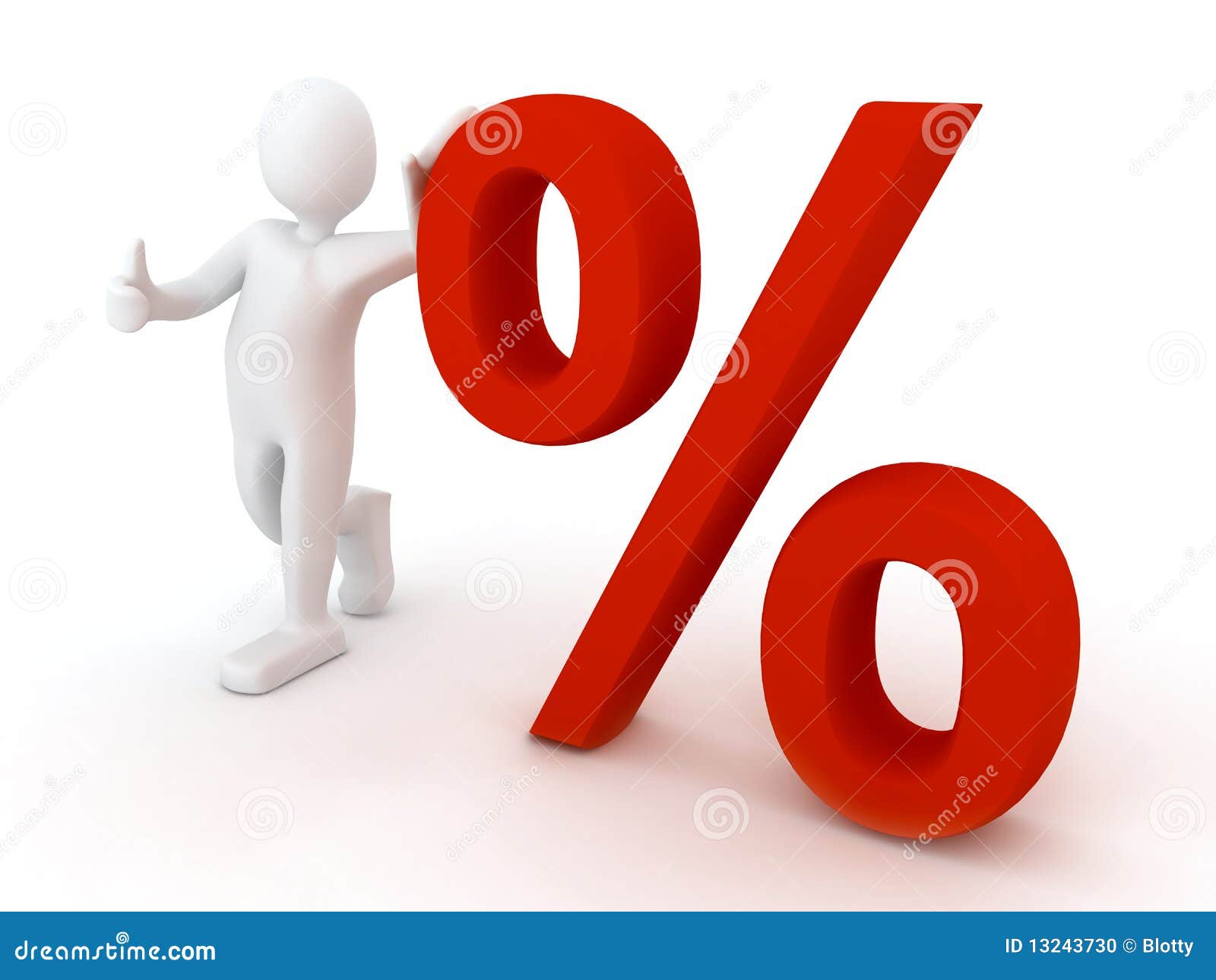 3d Persoon Met Procent Teken Stock Illustratie - Illustration of aantal ...