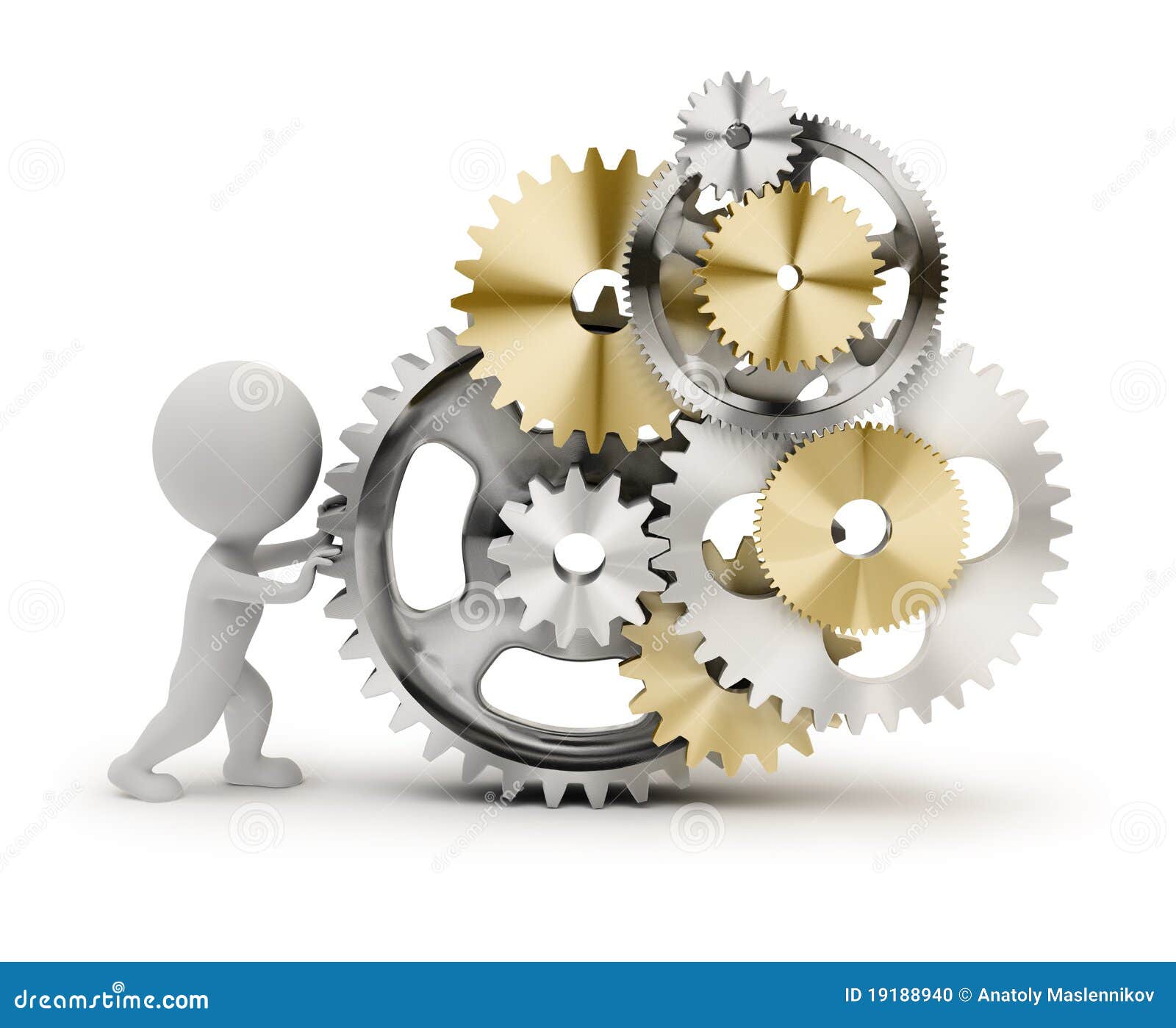 3d petits gens - mécanisme illustration stock. Illustration du mignon ...