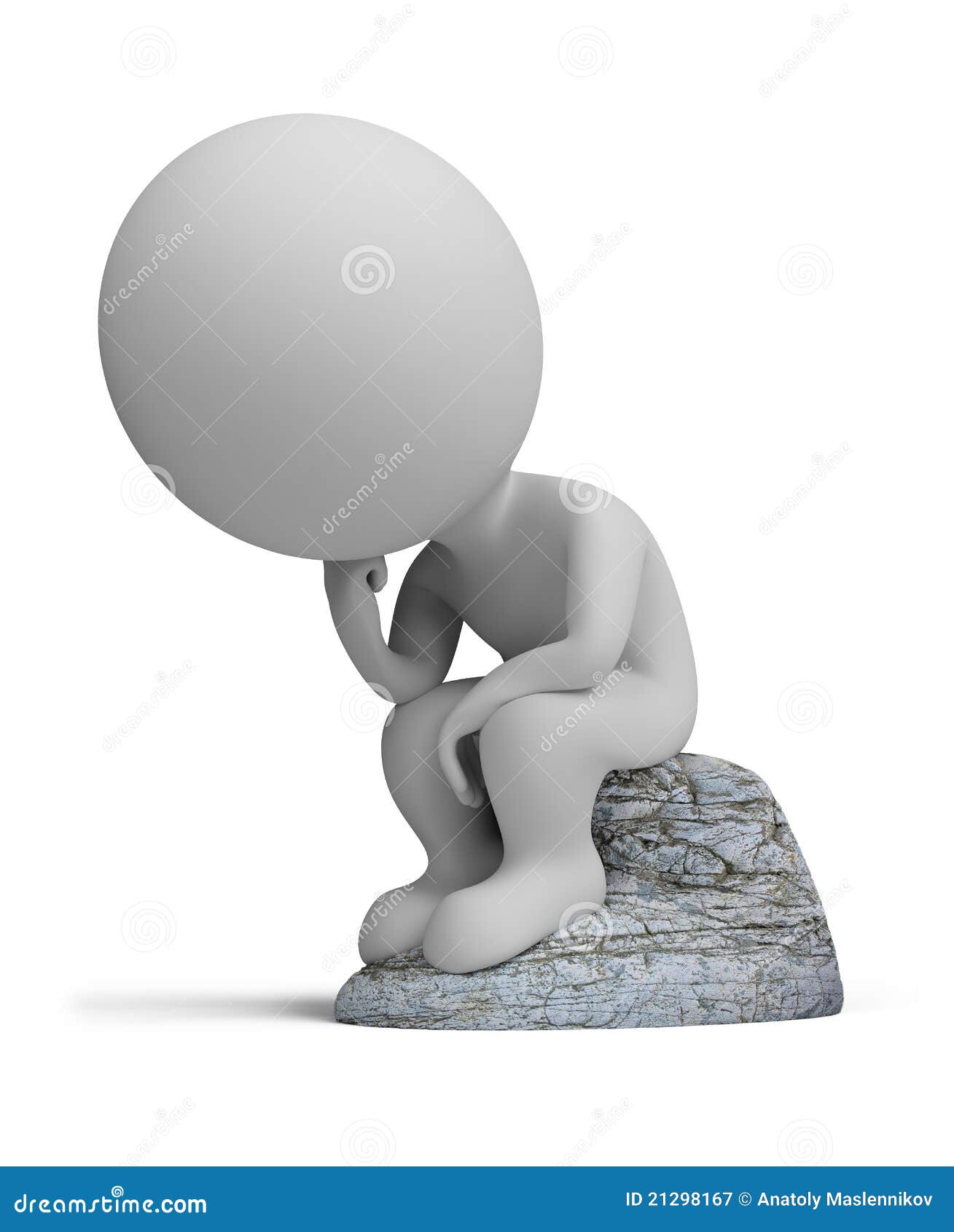 3d petits gens - penseur illustration stock. Illustration du type ...