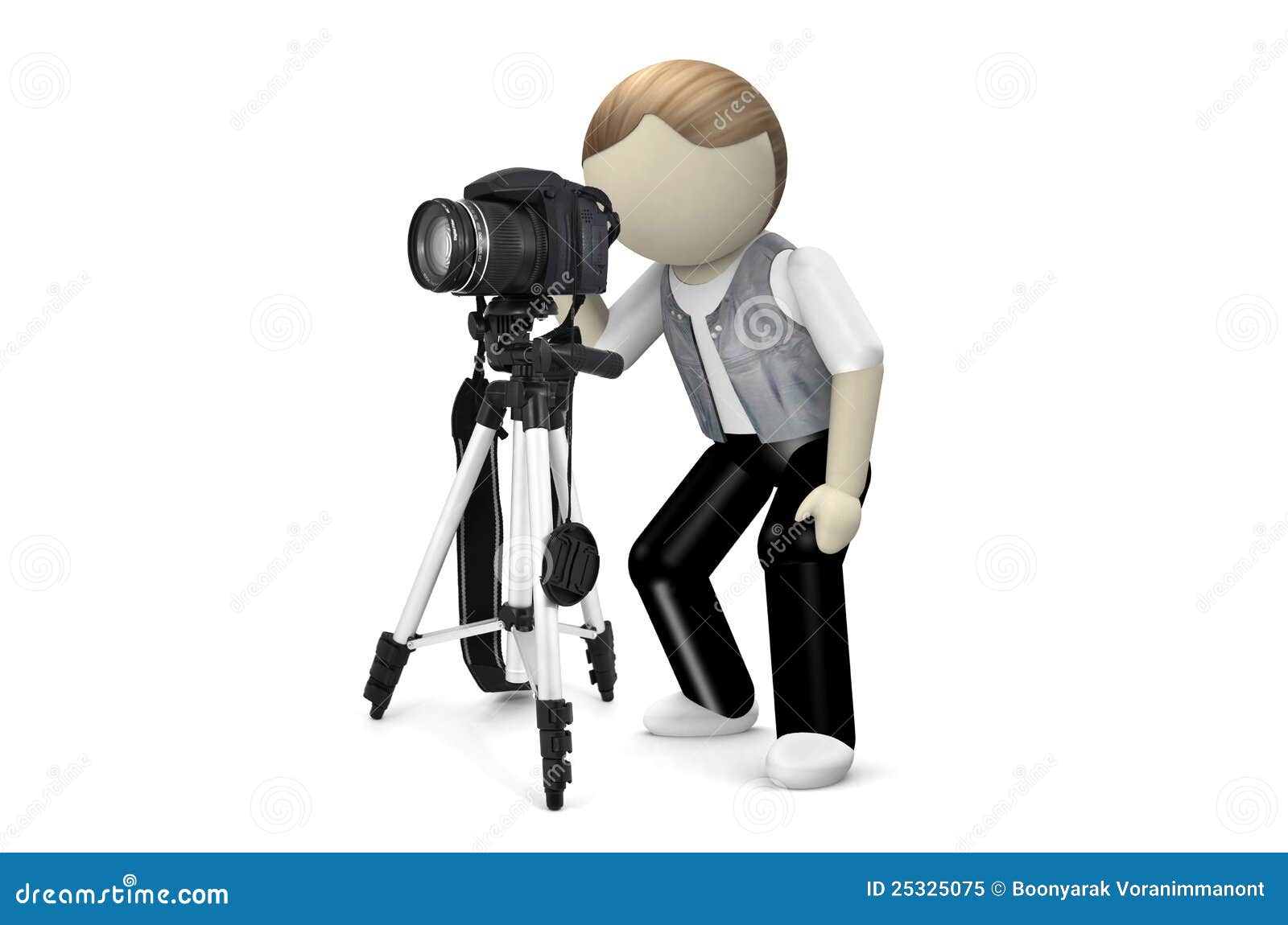 3D Photographer with Camera Stock Illustration - Illustration of male ...