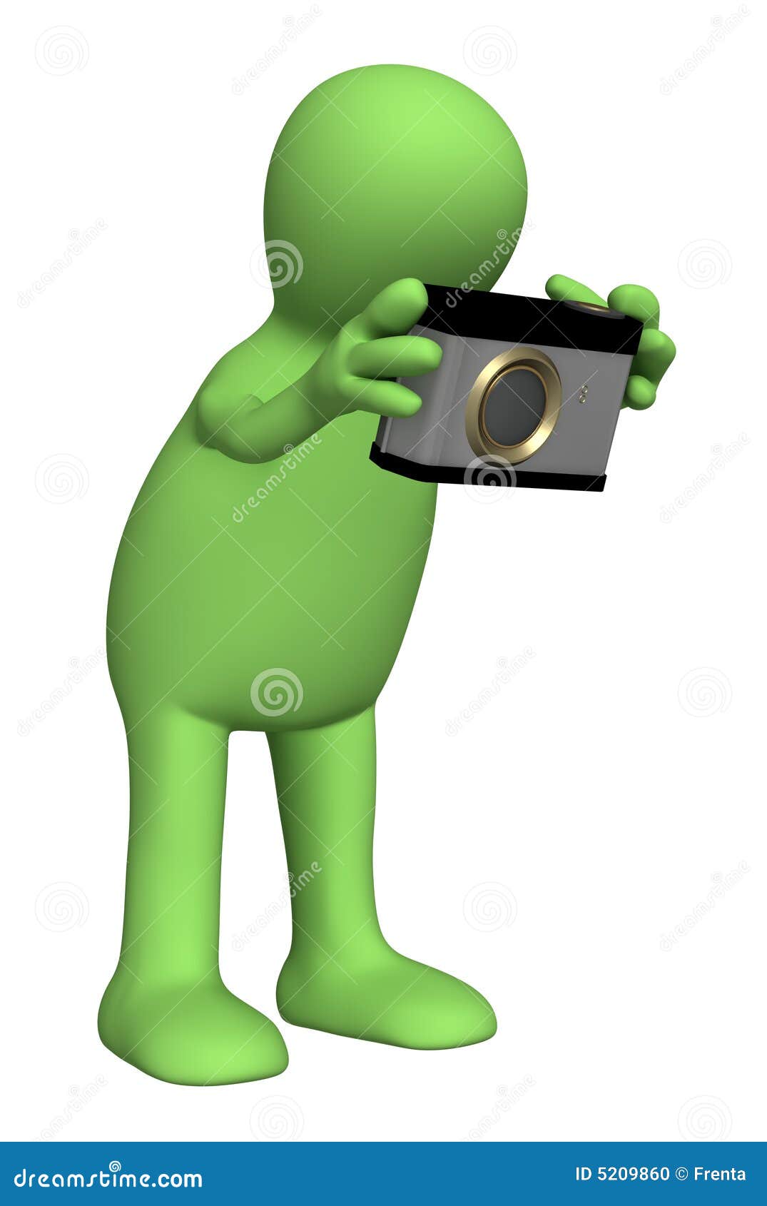 3d Photographer Puppet with a Photocamera Stock Illustration ...