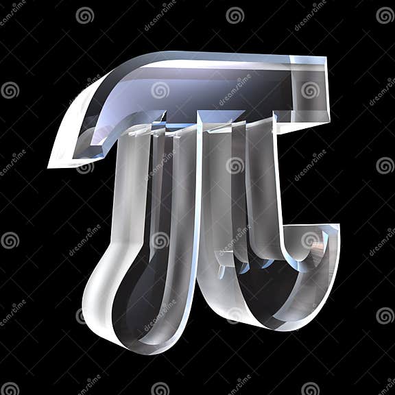 3D Pi symbol in glass stock illustration. Illustration of transparent ...