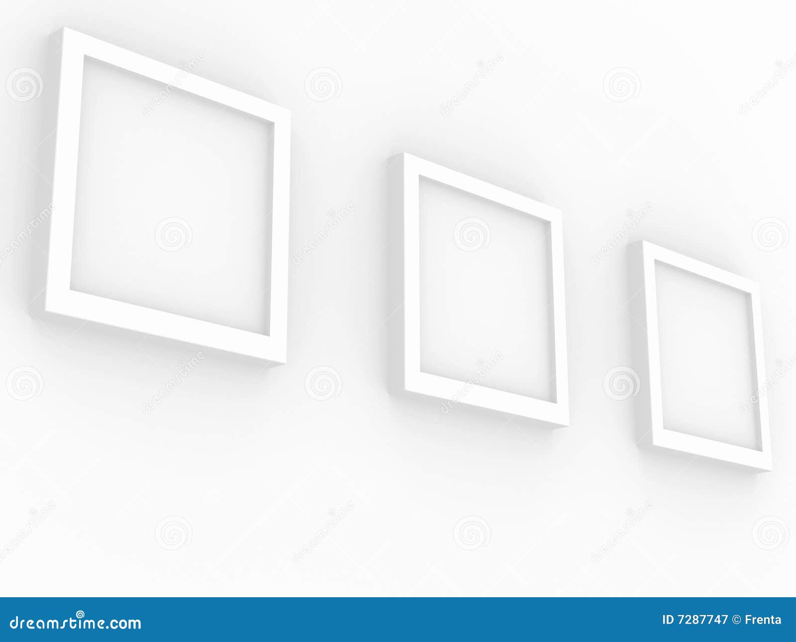 3d Picture Gallery with Frameworks of White Color Stock Illustration ...
