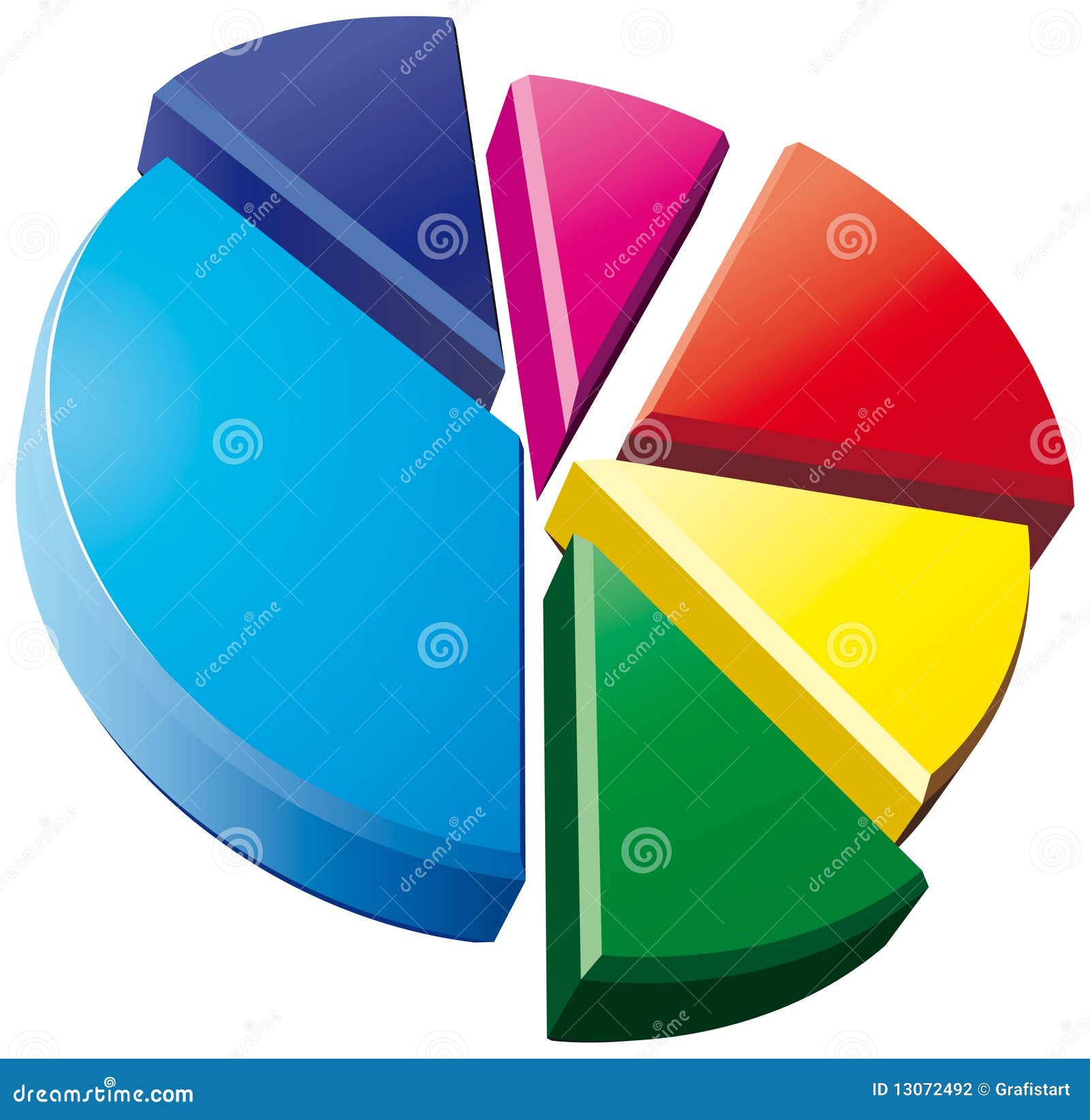 3D Pie Chart Vector Illustration | CartoonDealer.com #13072492
