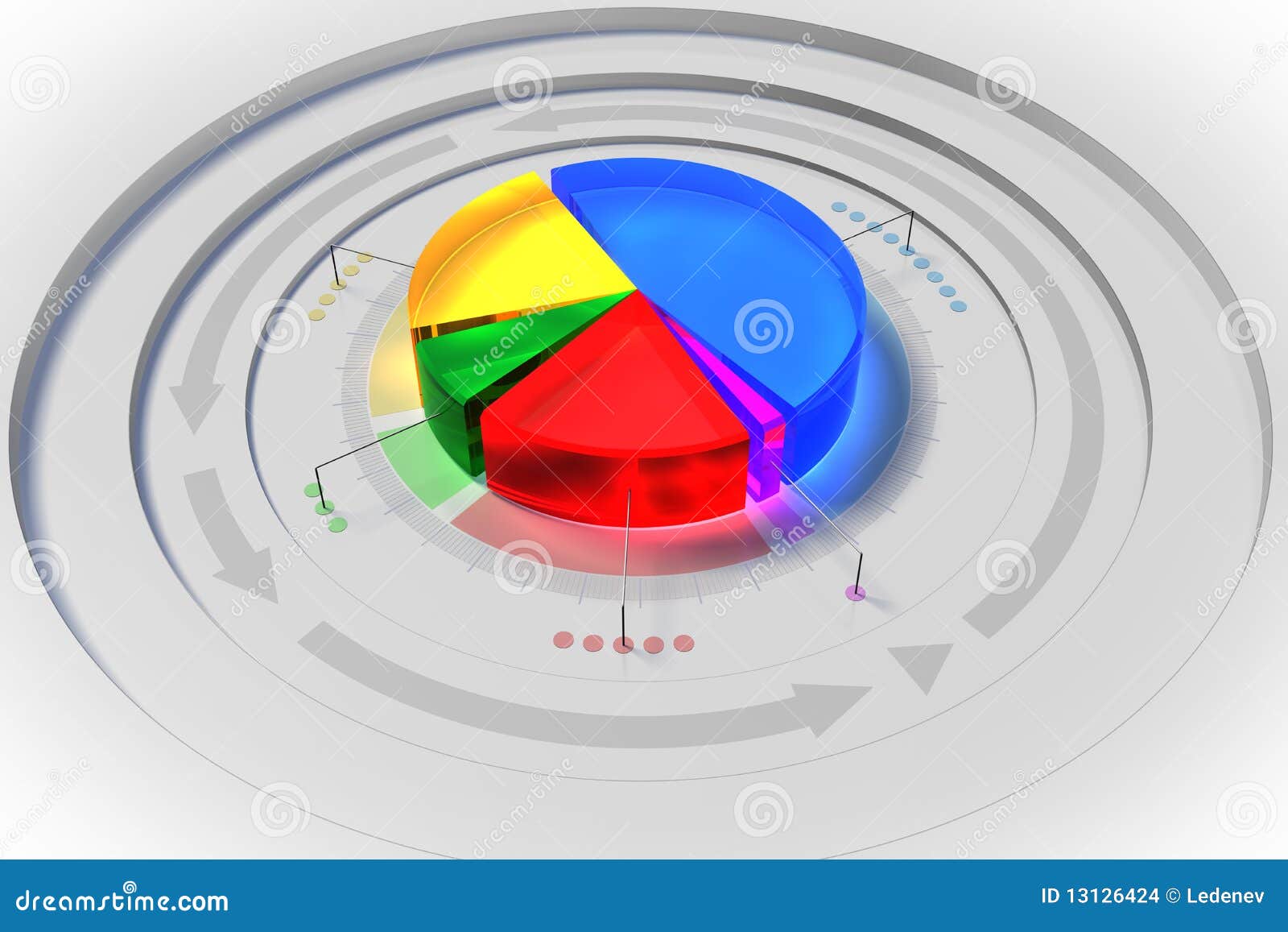 3D pie chart stock illustration. Illustration of account - 13126424