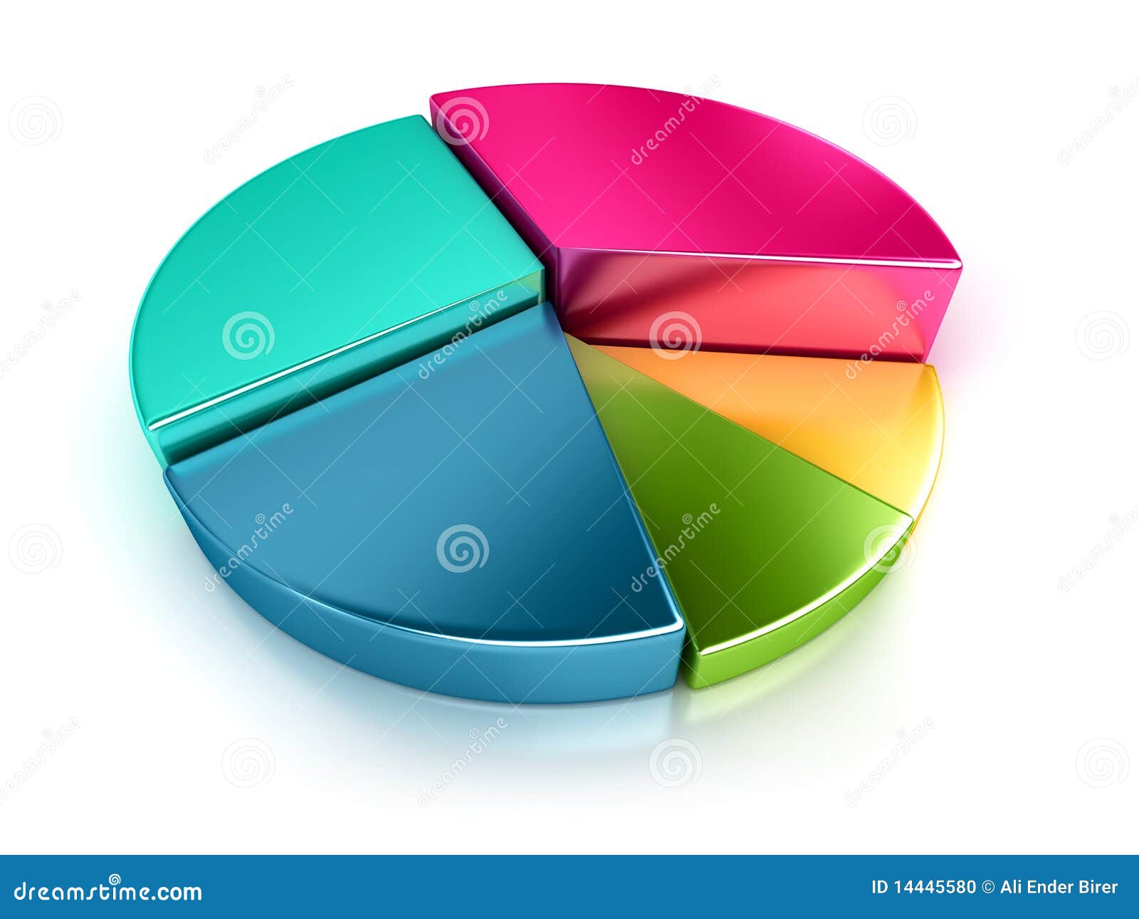 3D pie chart stock illustration. Illustration of financial - 14445580