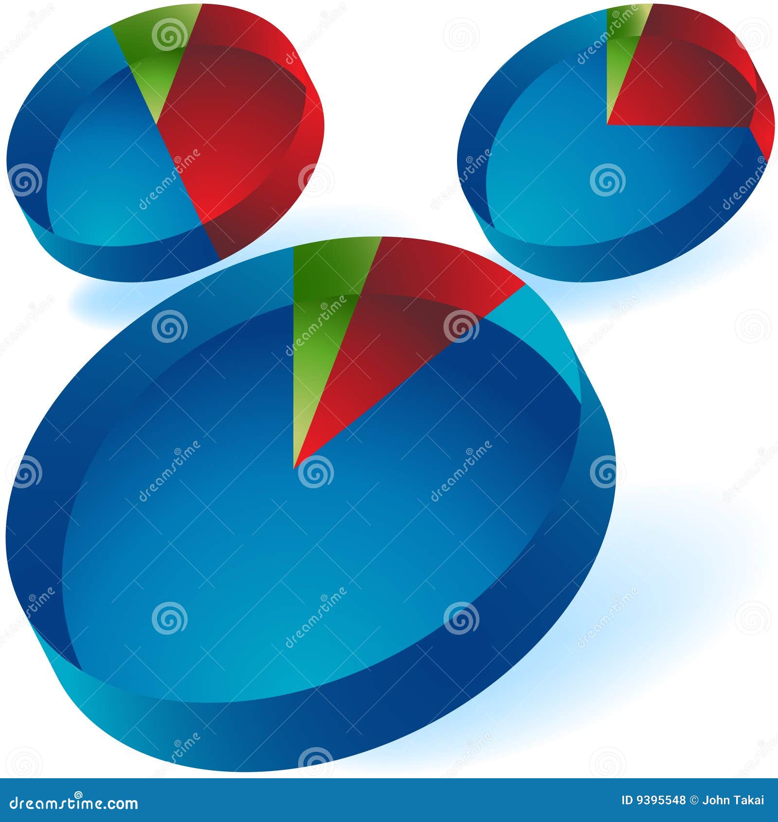 3D Pie Chart stock vector. Illustration of green, projection - 9395548