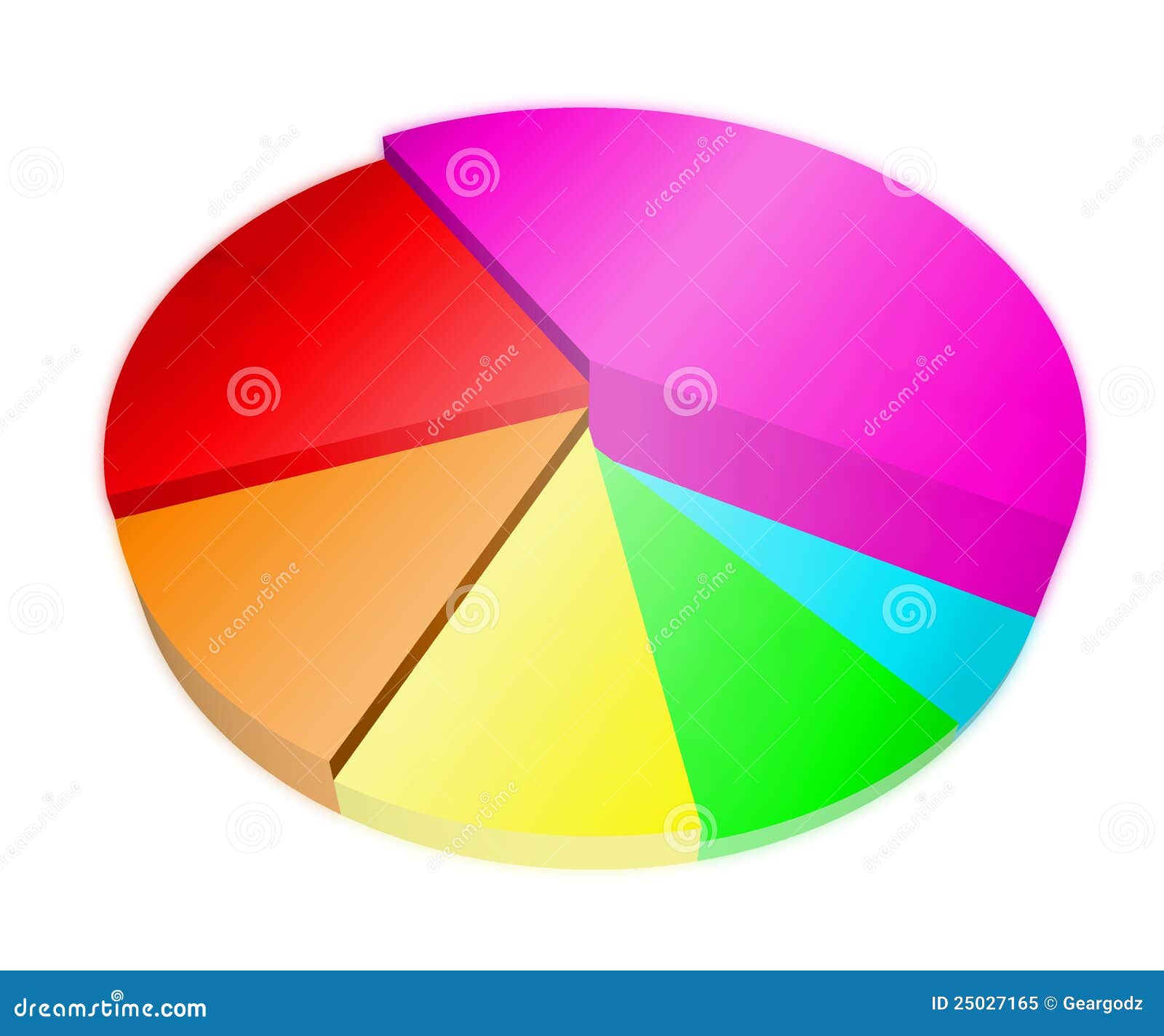 3d Pie Graph with Different Colored Stock Illustration - Illustration ...