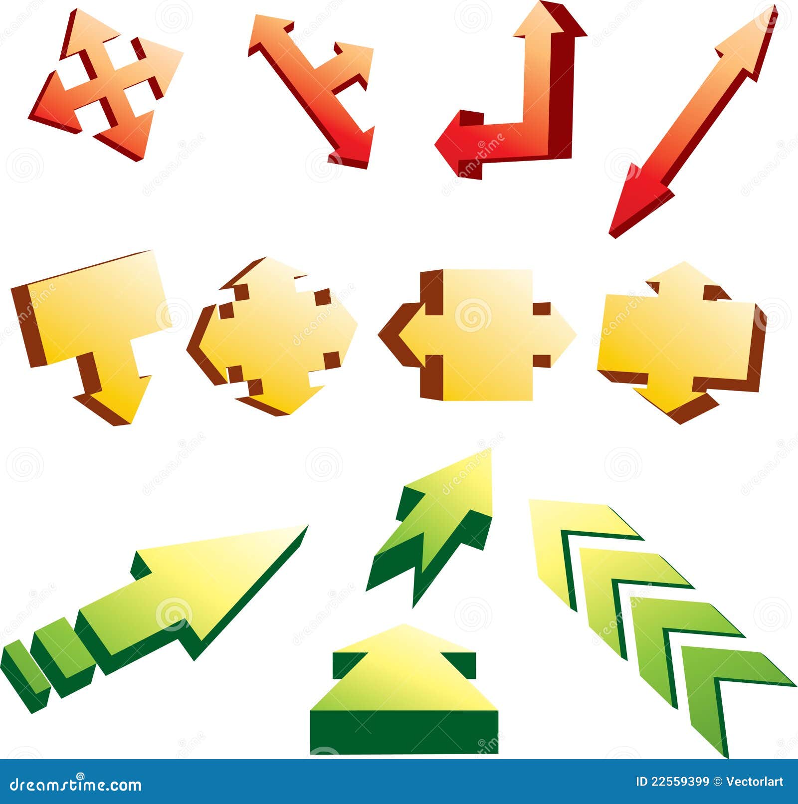 3d pijlen vector illustratie. Illustration of inzameling - 22559399