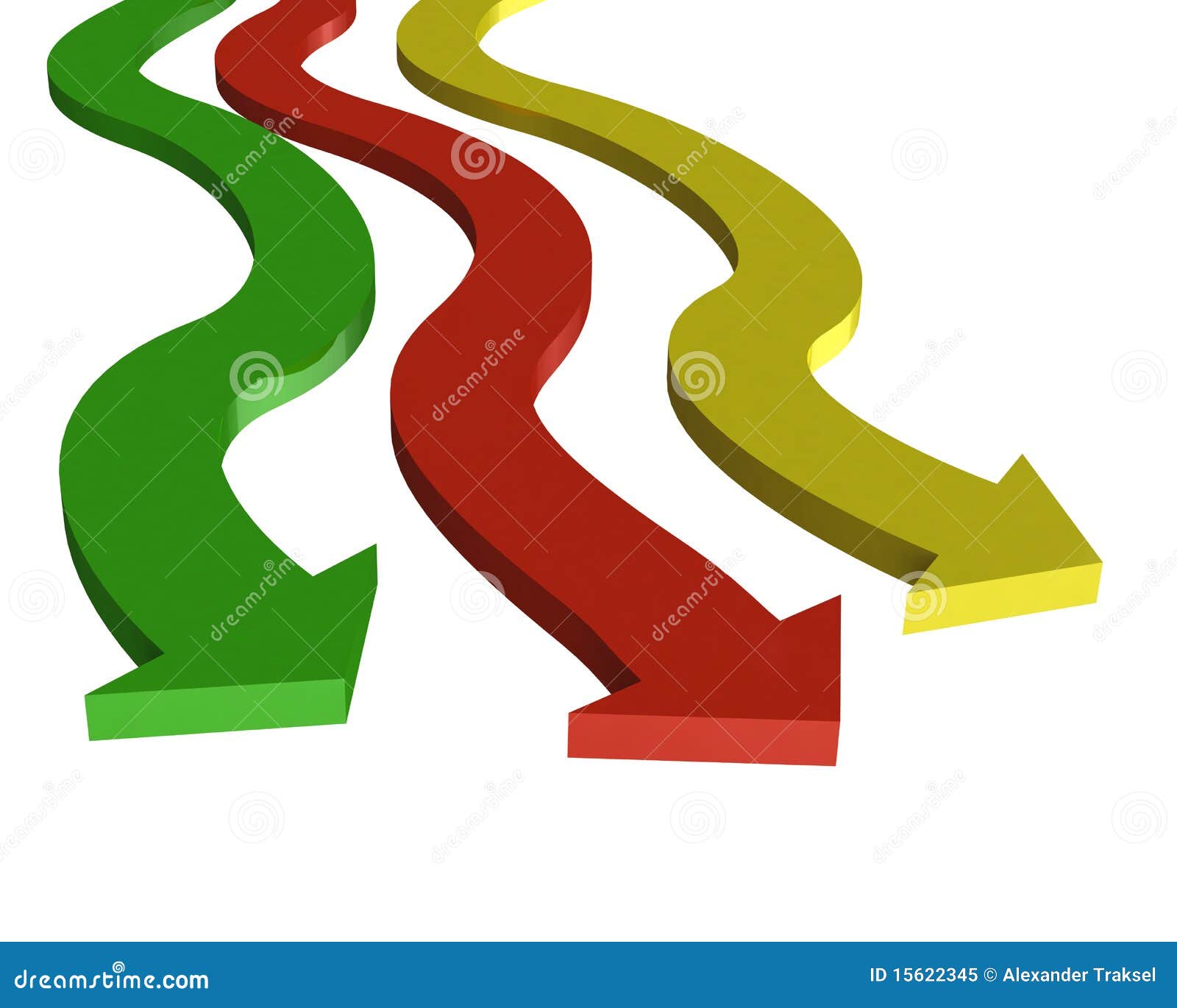 3d Pijlen in Drie Richtingen Stock Illustratie - Illustration of ...