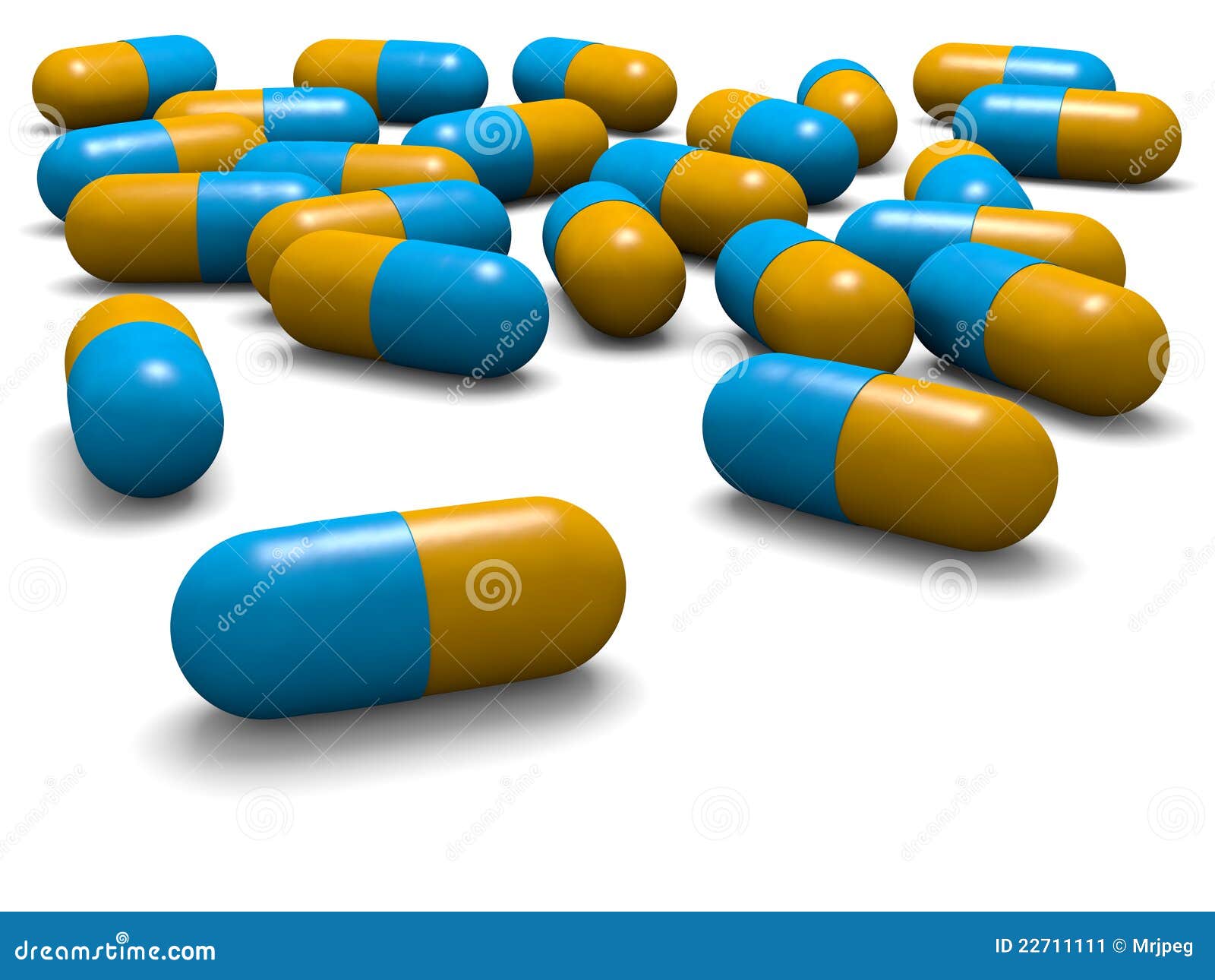 3D Pills on White Background Stock Illustration - Illustration of ...