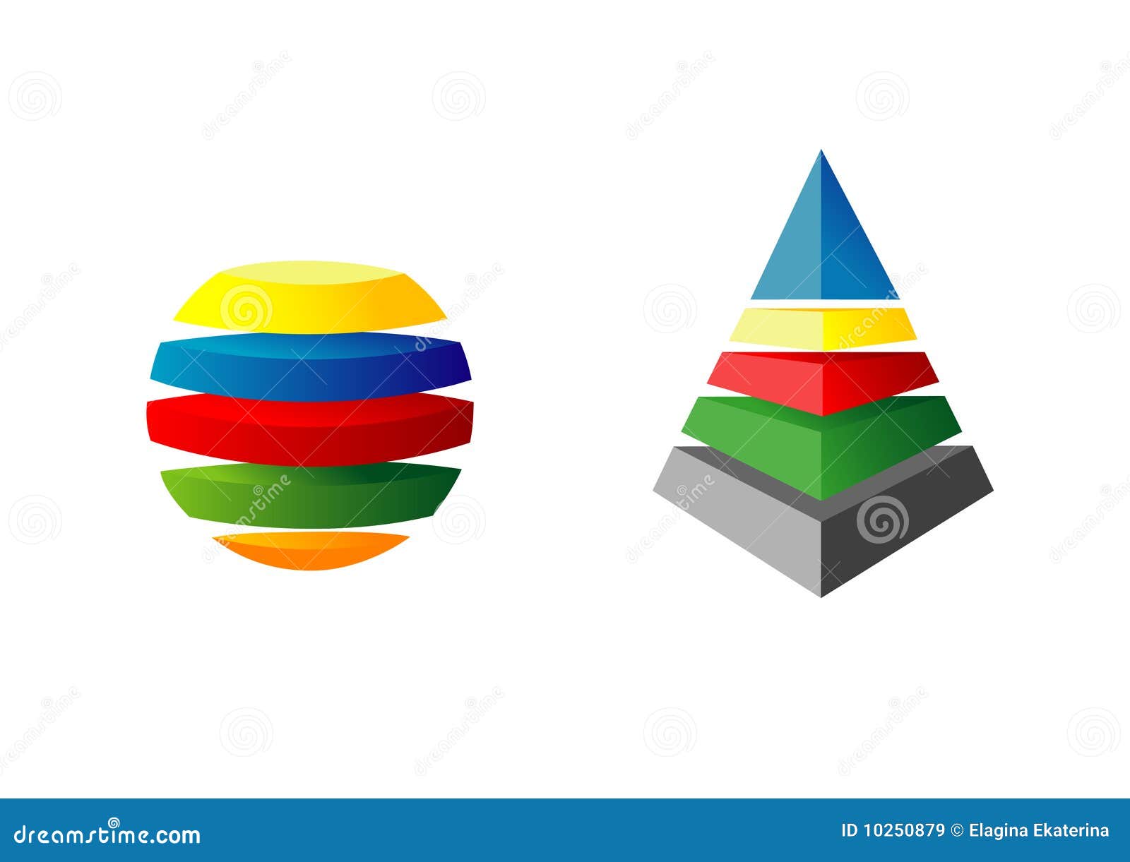 3d piramid and sphere stock vector. Illustration of ideas - 10250879