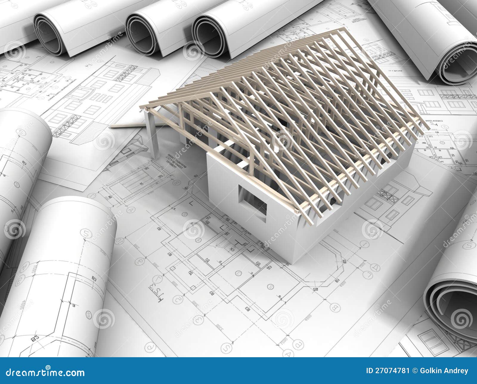 3D plan drawing stock illustration. Illustration of abstract - 27074781