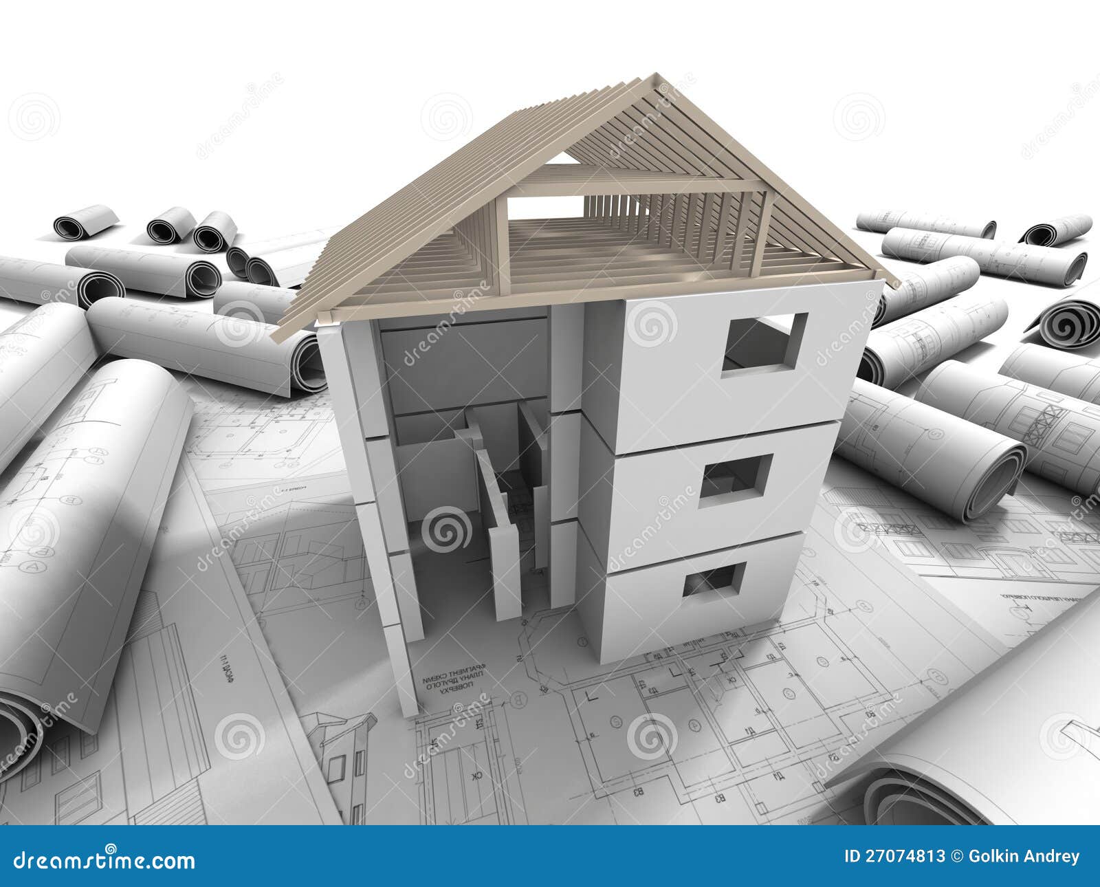 3D Plan Drawing Stock Photos - Image: 27074813