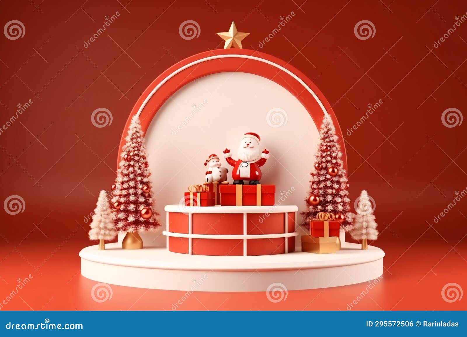 3D Podium Christmas Scene Background Stock Illustration - Illustration ...