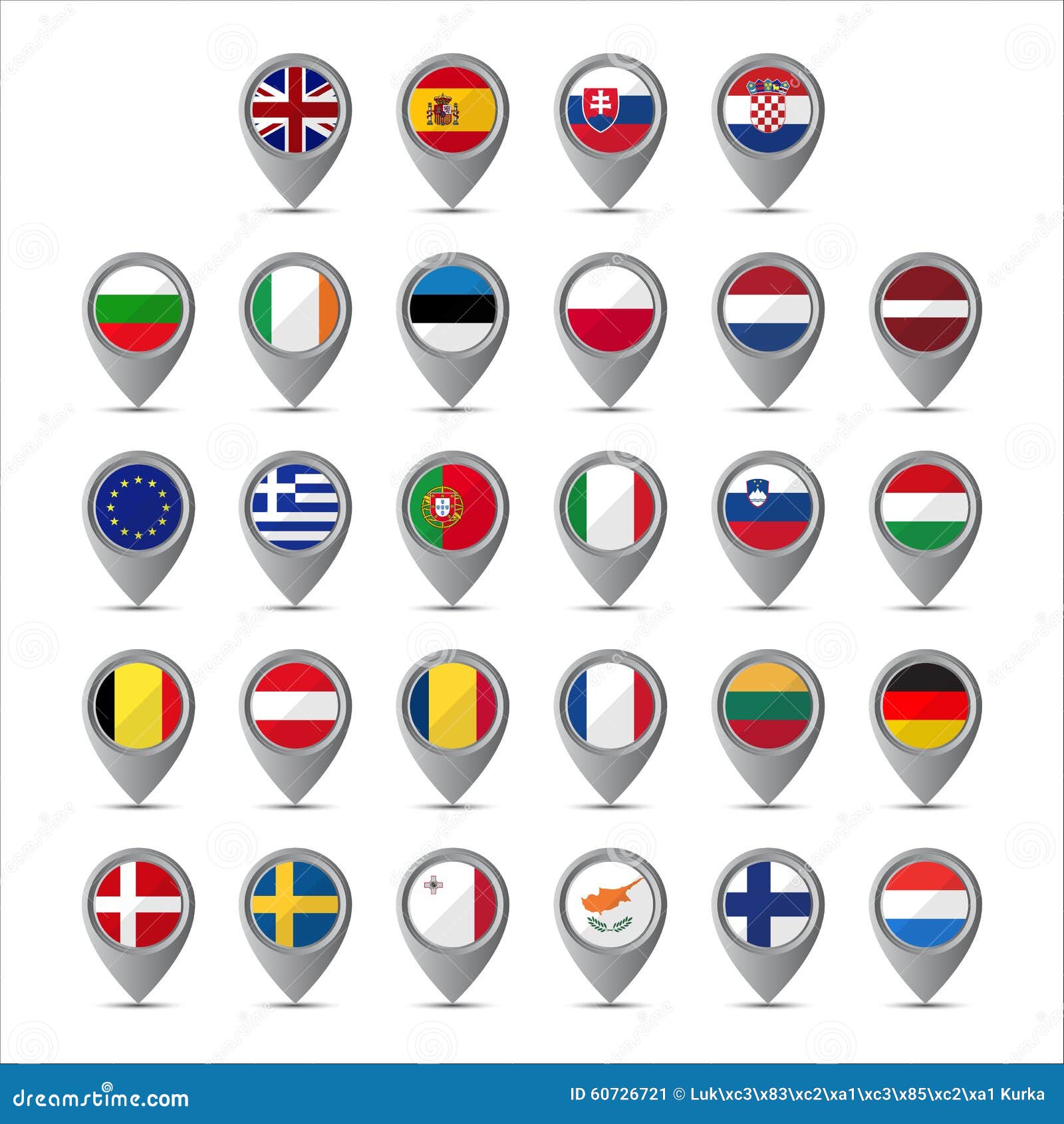 Pin Flags European Union Stock Illustrations – 146 Pin Flags European ...