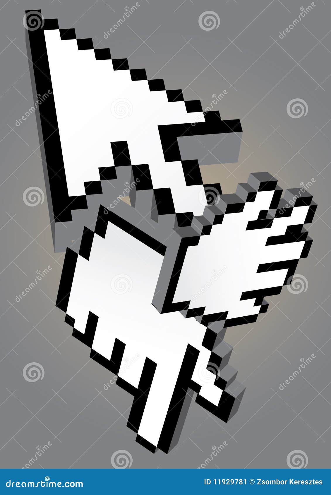 3D pointers stock vector. Illustration of arrow, perspective - 11929781