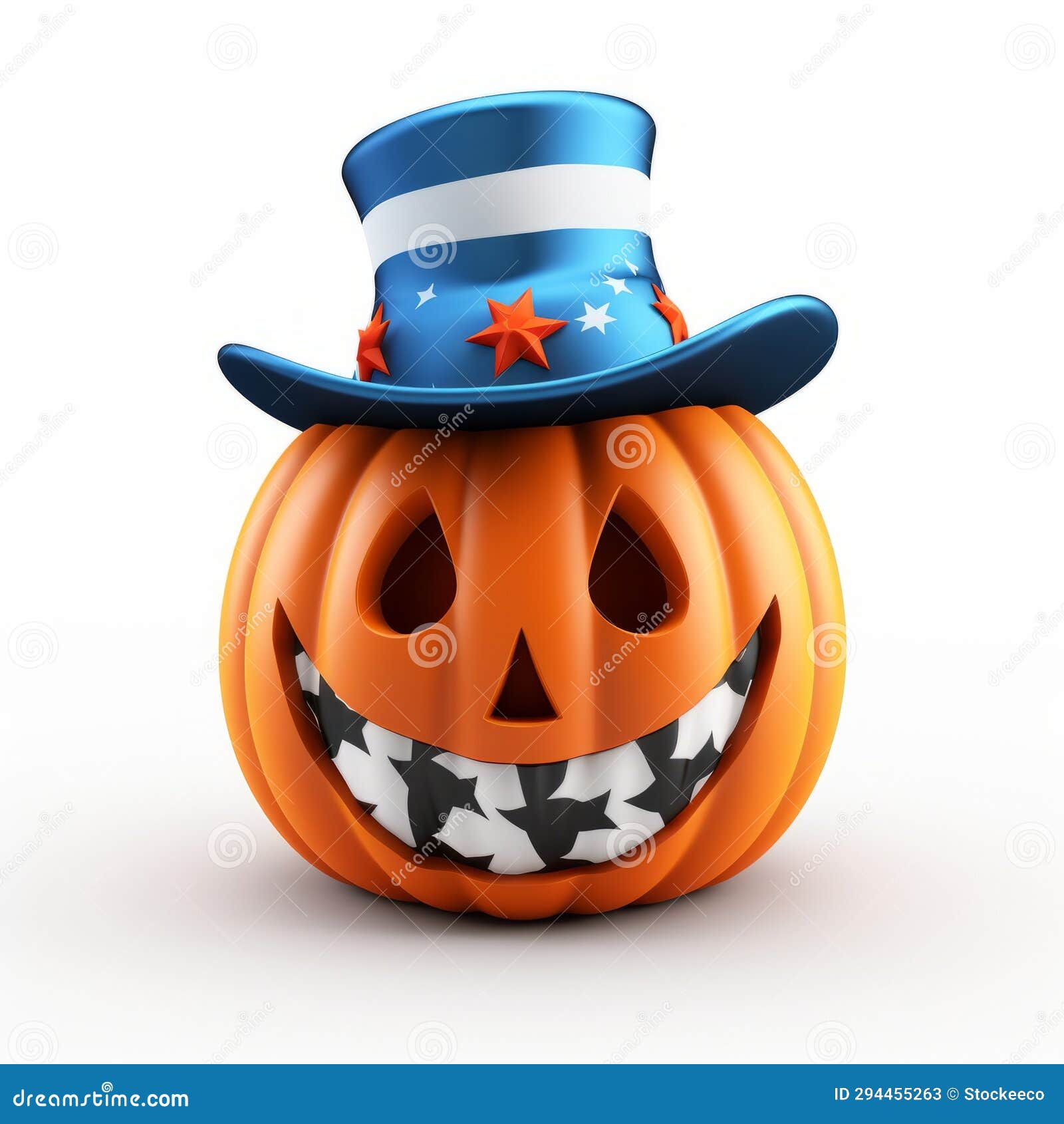 3d Presidents Day Jackolantern with Clown Hat Stock Illustration ...