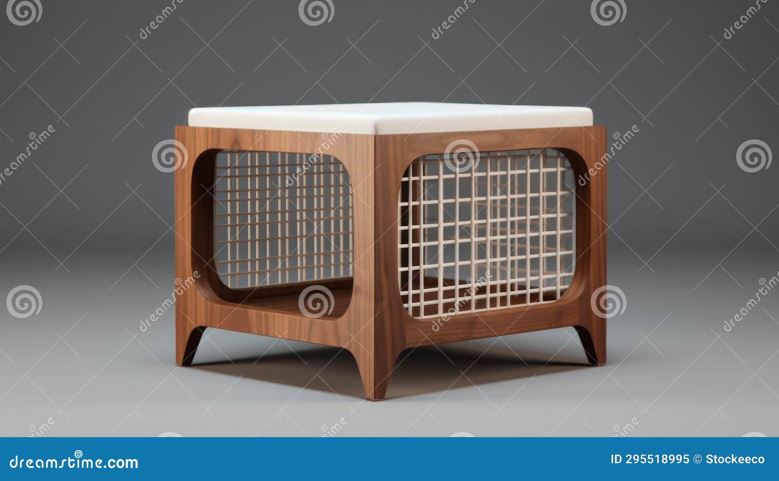 3d Printed Wooden Coffee Table with Interior Seat and Mesh Wire Frame ...