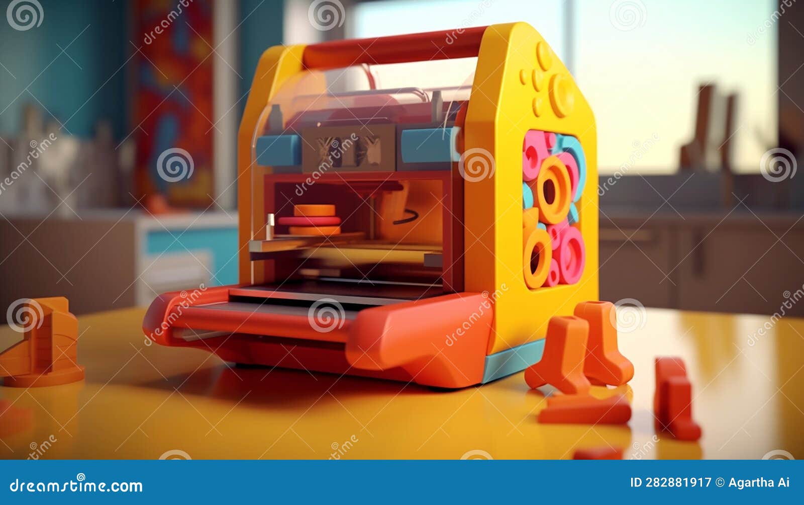 3D Printer Design. Pop Art Concept, Creative Printer Design Created ...