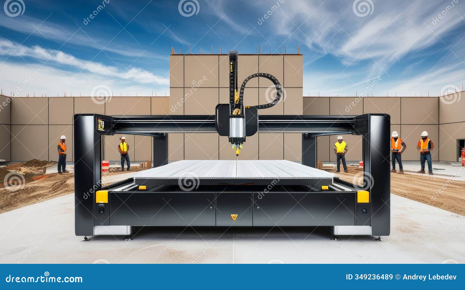 3D Printing Construction of a Building with an Industrial Printer Stock ...