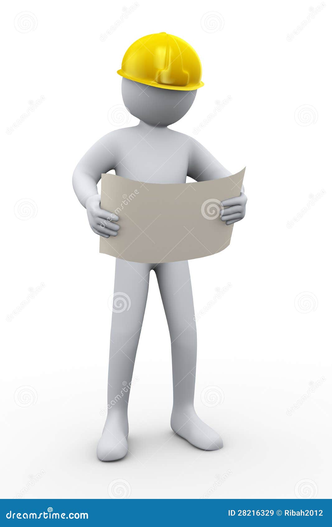 3d Professional Construction Contractor Stock Illustration ...